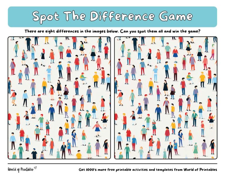 Hard Spot The Difference Games - World of Printables