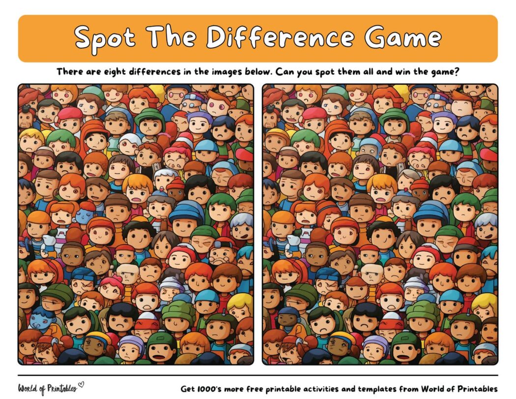 Hard Spot The Difference Games - World of Printables