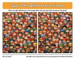 Hard Spot The Difference Games - World of Printables