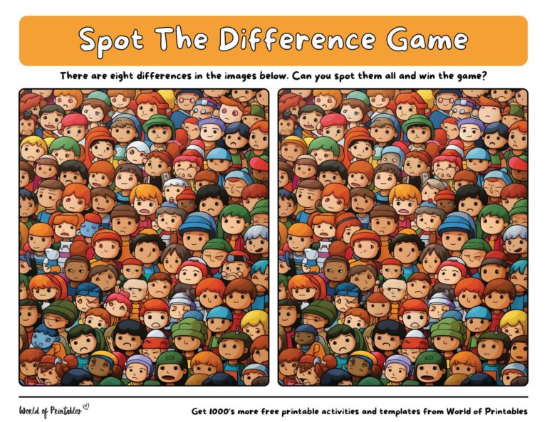 Hard Spot The Difference Games - World of Printables