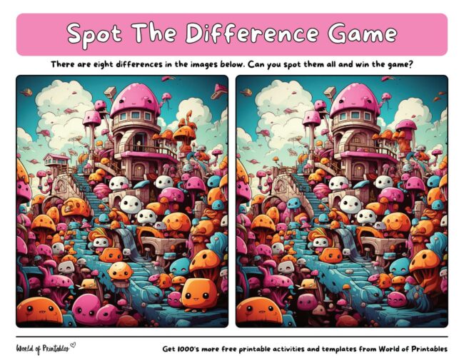 Hard Spot The Difference Games - World of Printables