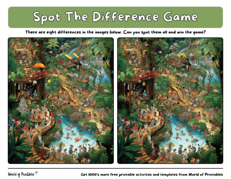 Hard Spot The Difference Games - World of Printables