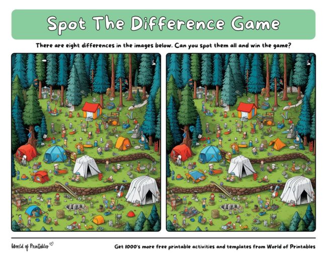Hard Spot The Difference Games - World of Printables