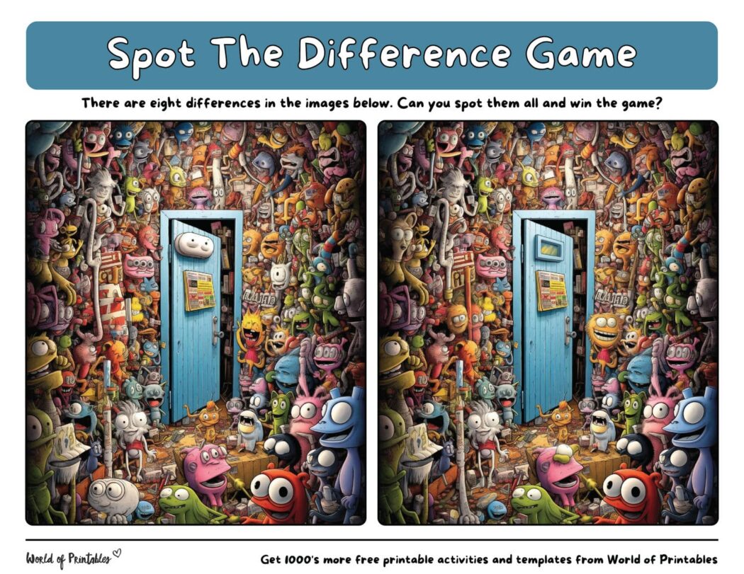 Hard Spot The Difference Games - World of Printables
