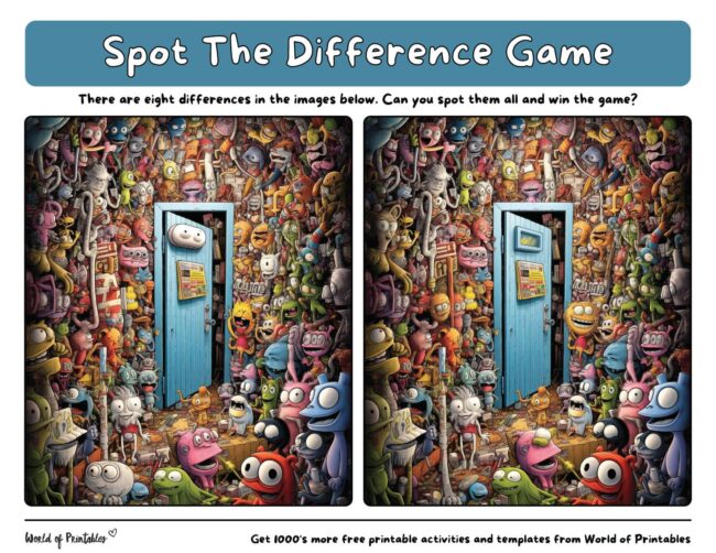 Hard Spot The Difference Games - World of Printables