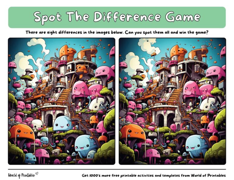 Hard Spot The Difference Games - World of Printables