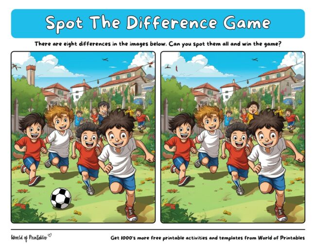 Spot The Difference Football Games - World of Printables