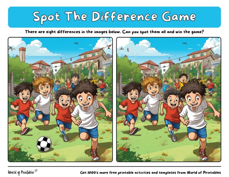 Spot The Difference Football Games - World of Printables