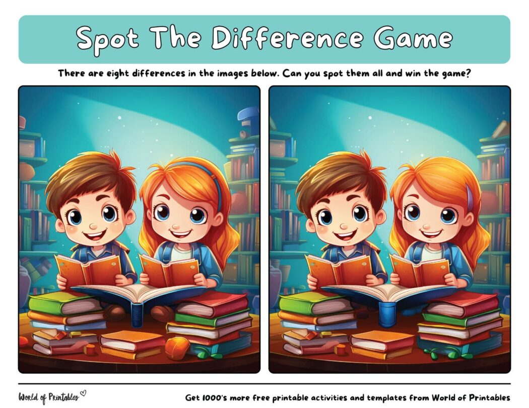 Spot The Difference - 100 Games To Print & Play! - World of Printables