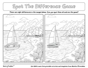 Spot The Difference - 100 Games To Print & Play! - World of Printables