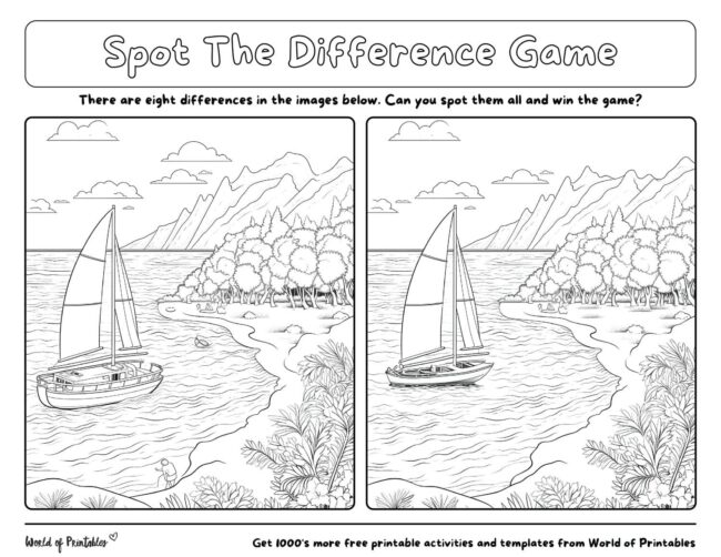 Spot The Difference - 100 Games To Print & Play! - World of Printables