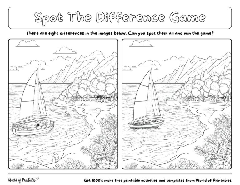 Spot The Difference - 100 Games To Print & Play! - World of Printables
