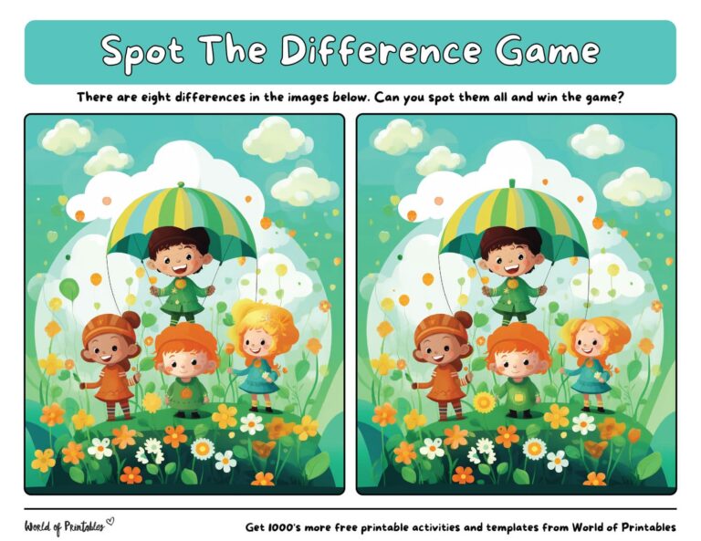 St. Patricks Day Spot The Difference Games - World of Printables