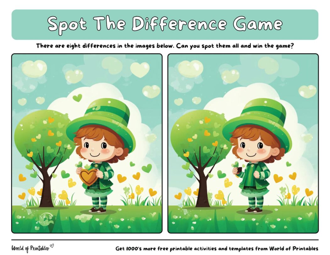 St. Patricks Day Spot The Difference Games - World of Printables
