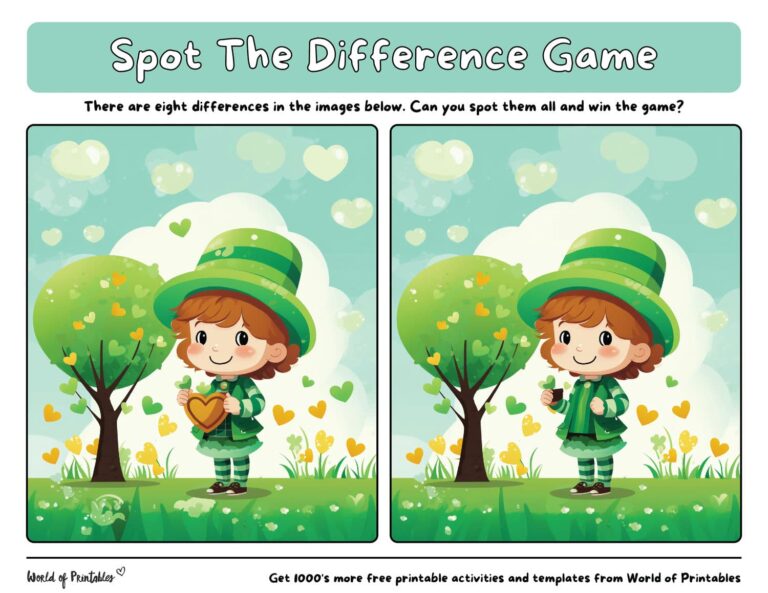 St. Patricks Day Spot The Difference Games - World of Printables