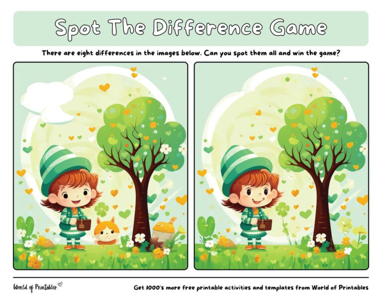 St. Patricks Day Spot The Difference Games - World of Printables