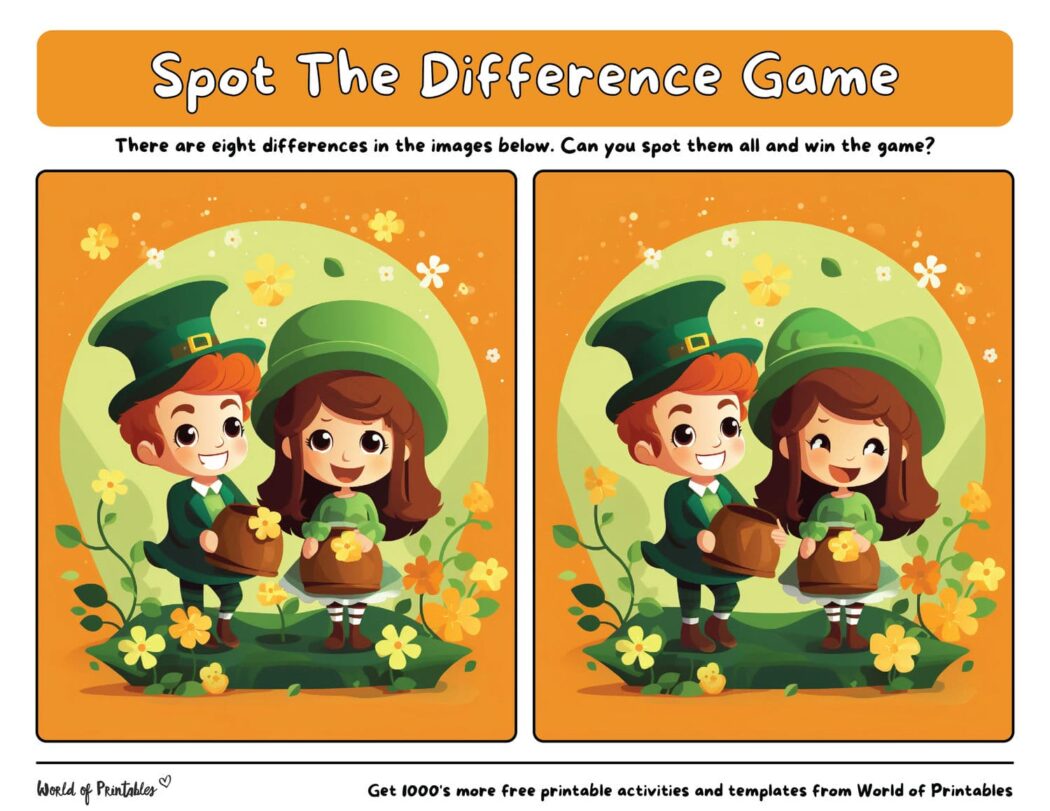 St. Patricks Day Spot The Difference Games - World of Printables