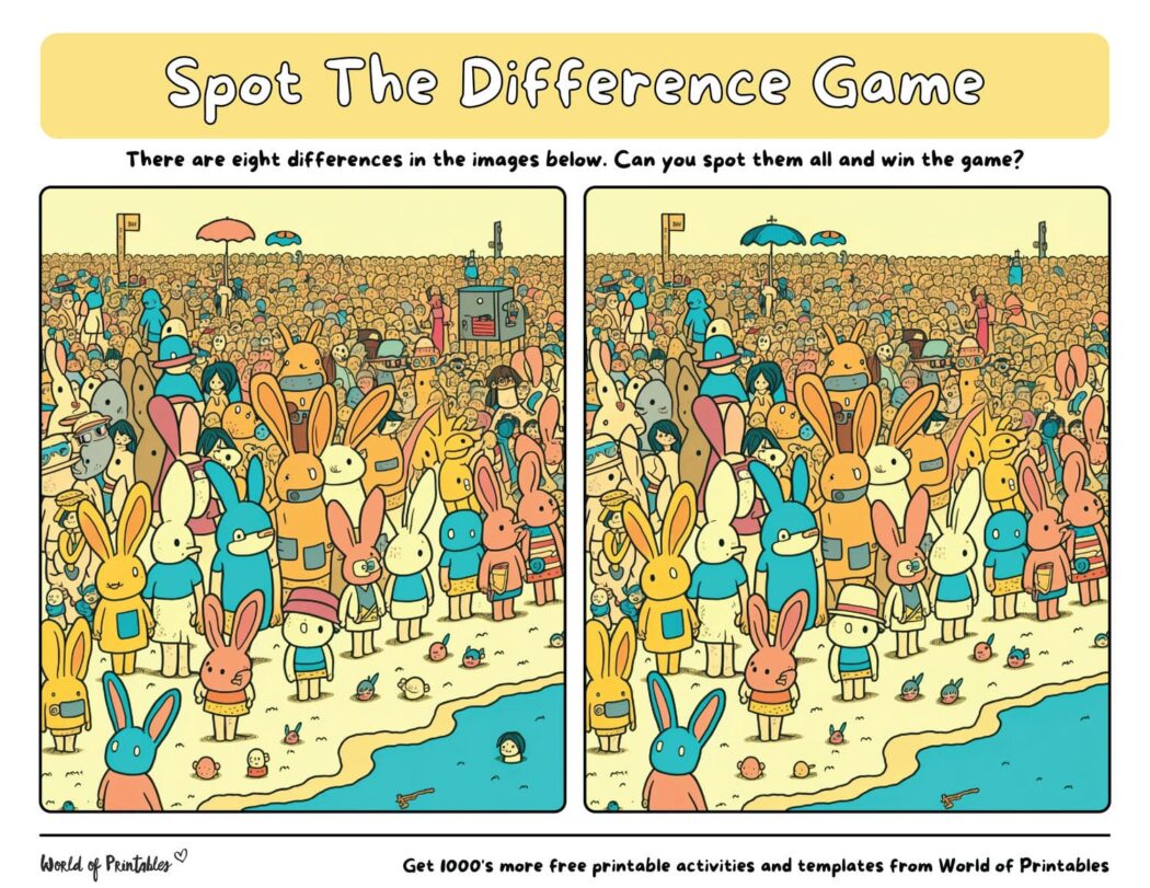 Spot The Difference Summer Games - World of Printables