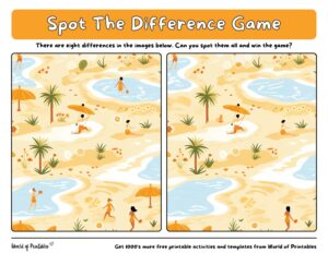 Spot The Difference Summer Games - World of Printables
