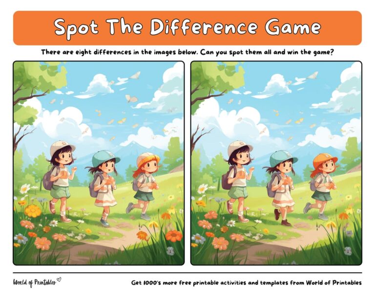 Spot The Difference Summer Games - World of Printables