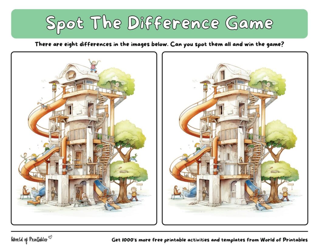 Spot The Difference Summer Games - World of Printables