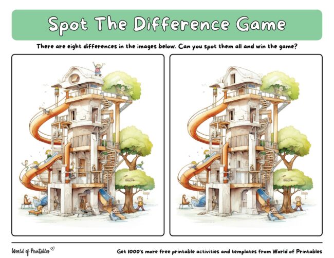 Spot The Difference Summer Games - World of Printables