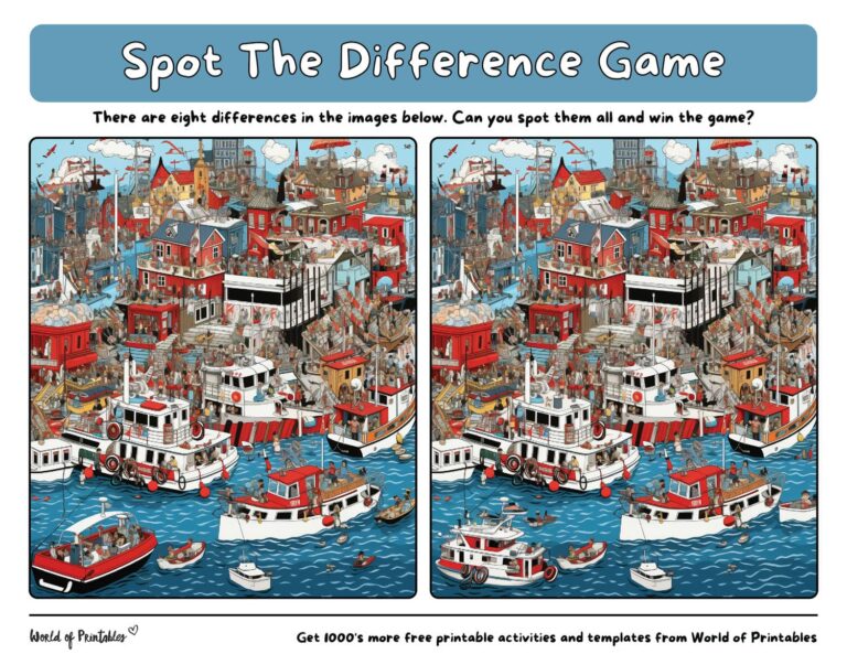 Spot The Difference Summer Games - World of Printables