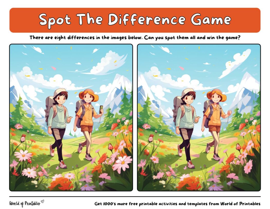 Spot The Difference Summer Games - World of Printables