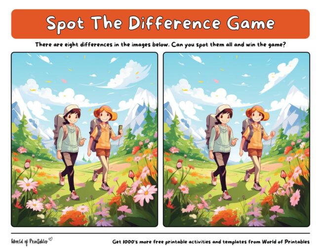 Spot The Difference Summer Games - World of Printables