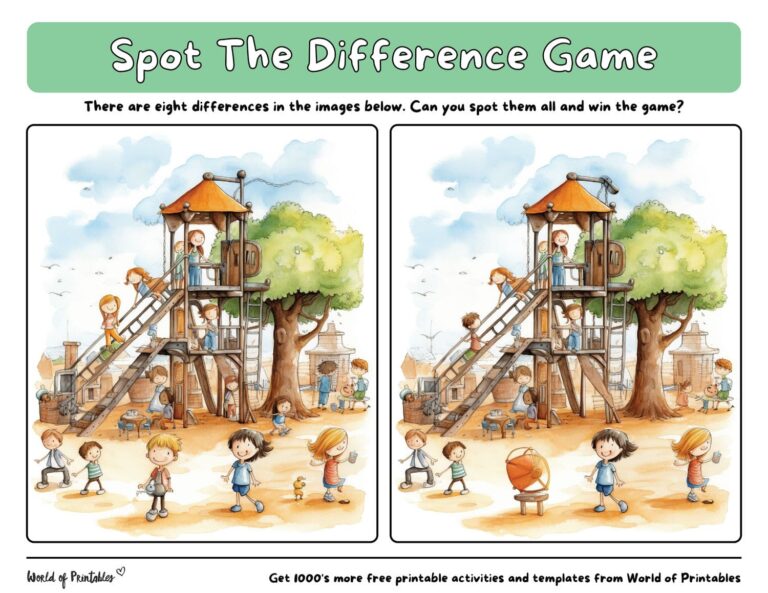 Spot The Difference Summer Games - World of Printables
