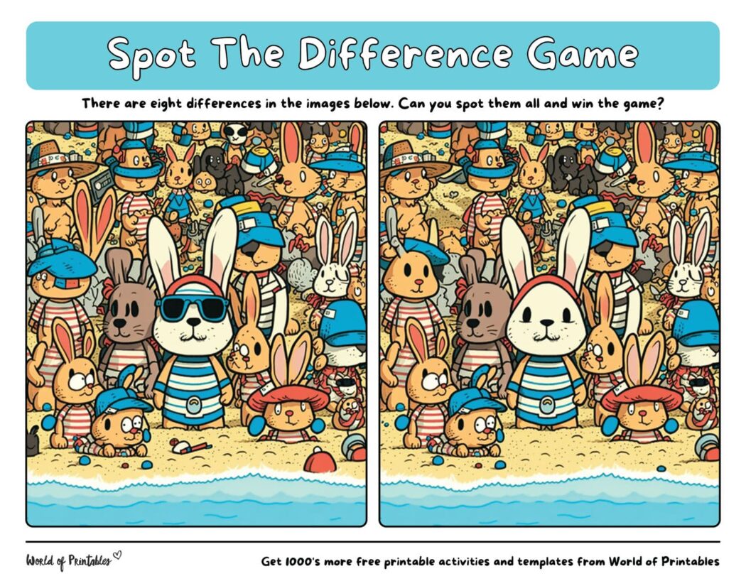 Spot The Difference Summer Games - World of Printables