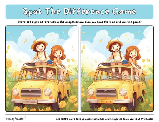 Spot The Difference - 100 Games To Print & Play! - World of Printables