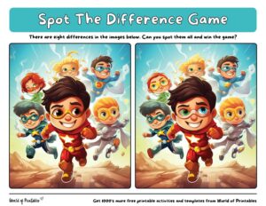 Spot The Difference - 100 Games To Print & Play! - World of Printables