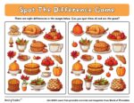 Spot The Difference Thanksgiving Games - World of Printables