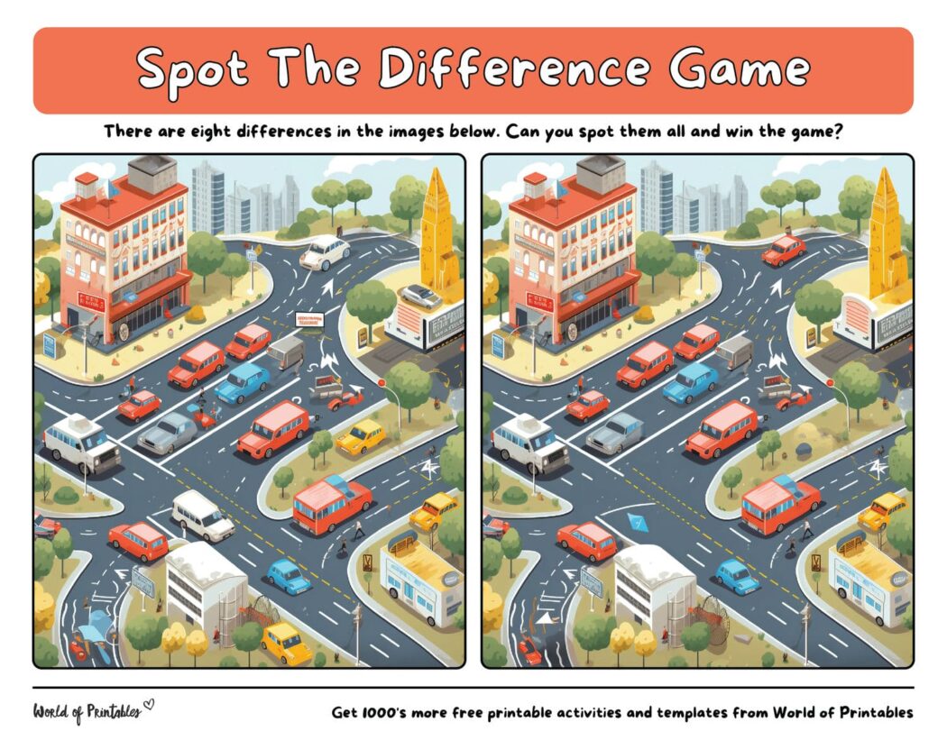 Spot The Difference - 100 Games To Print & Play! - World of Printables