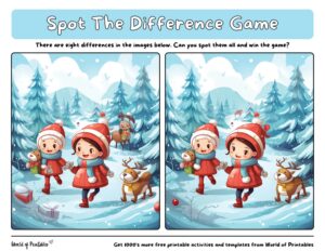Spot The Difference Winter Games - World of Printables