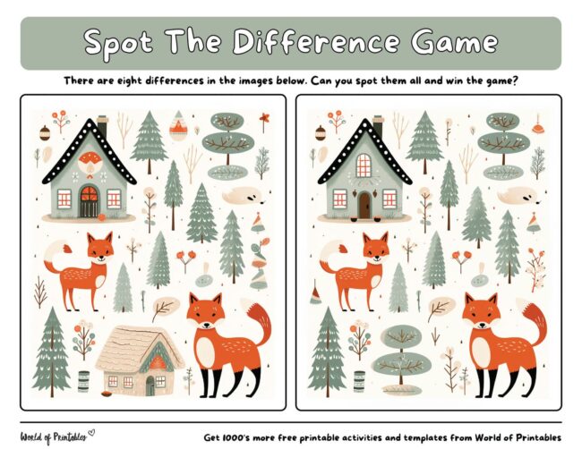 Spot The Difference Winter Games - World of Printables