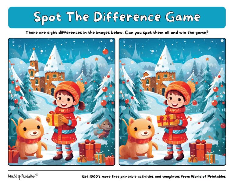 Spot The Difference Winter Games - World of Printables