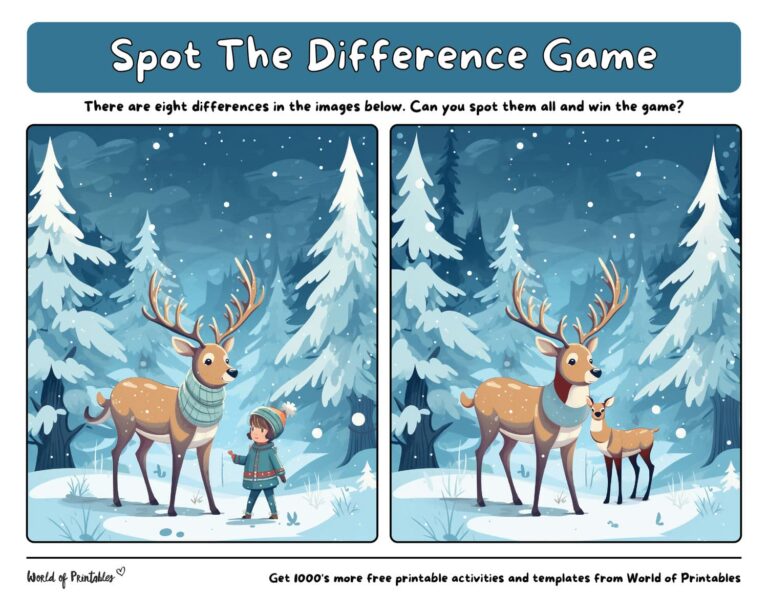 Spot The Difference Winter Games - World of Printables