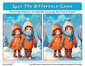 Spot The Difference Winter Games - World of Printables