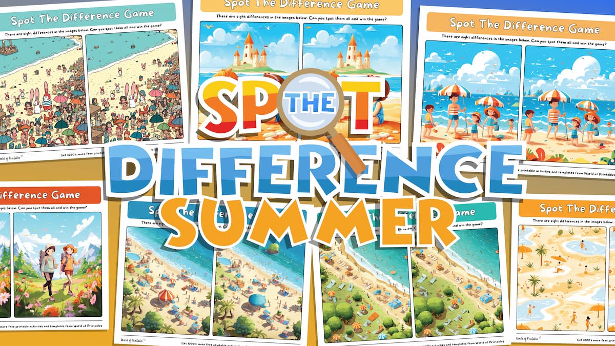 Spot The Difference Summer Games - World of Printables