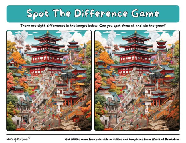 75 Difficult Spot The Difference Games - World of Printables