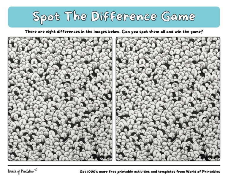 75 Difficult Spot The Difference Games - World of Printables