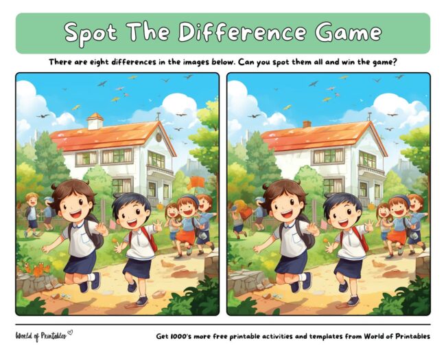 Spot The Difference - 100 Games To Print & Play! - World of Printables