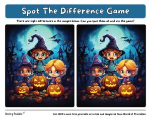 Spot The Difference Halloween Games - World of Printables