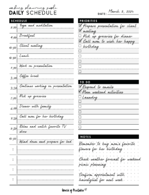 Daily Schedule Templates - World of Printables