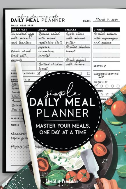 Daily Meal Planner Templates - World of Printables