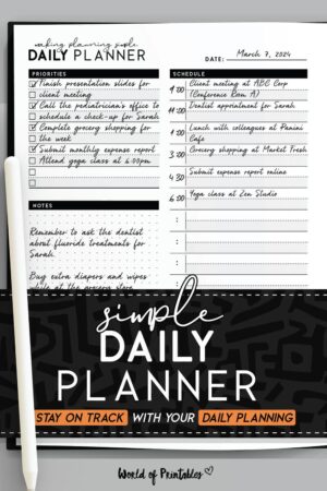 Download Daily Planner Templates PDF - World of Printables