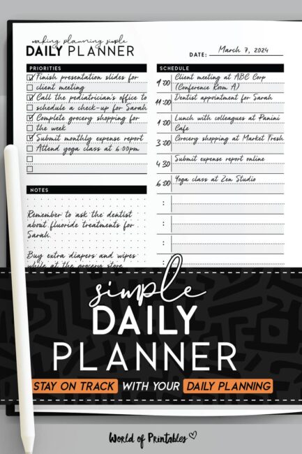 Download Daily Planner Templates PDF - World of Printables