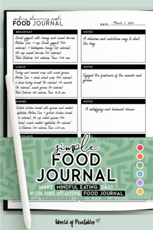 Food Journal Printables - World of Printables